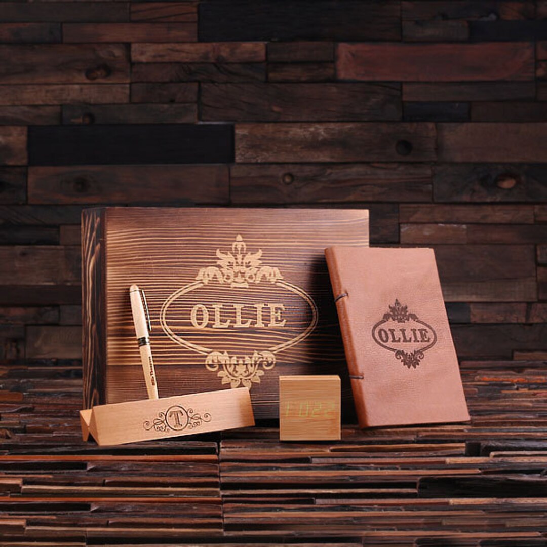 4pc Gift Set Personalized Holiday Christmas With Leather - Etsy