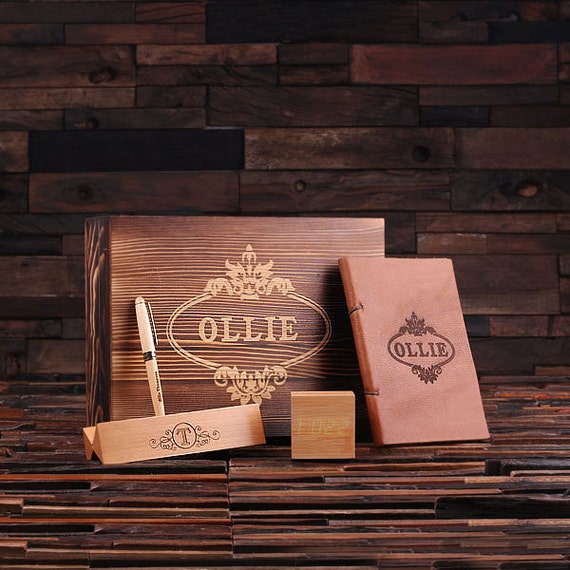 4pc Gift Set Personalized Holiday Christmas With Leather - Etsy