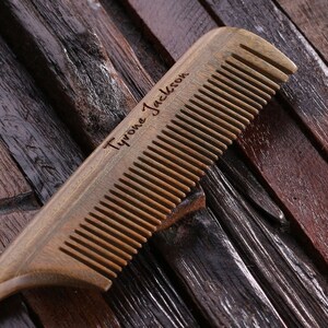 Personalized Natural Wood Comb or Pick Engraved Monogrammed - Etsy