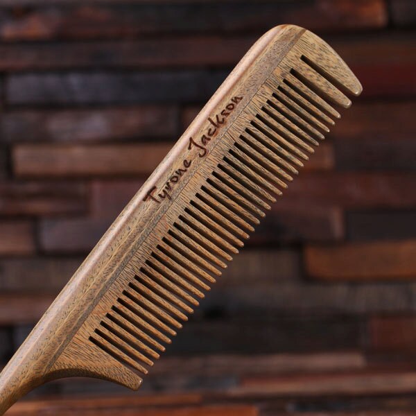 Personalized Natural Wood Comb or Pick Engraved Monogrammed - Etsy Canada