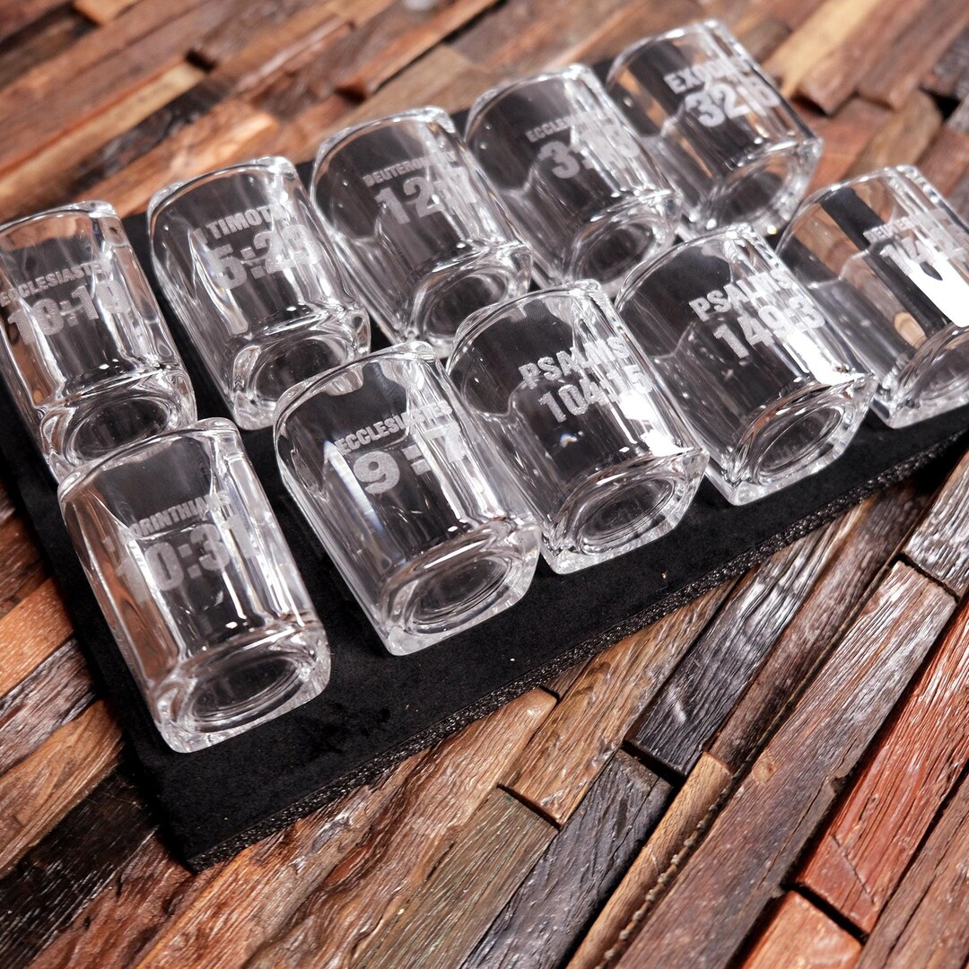 Scripture Verse Christian Shot Glasses Gift, Gift for Christian Dad ...