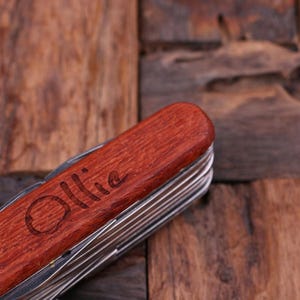 Personalized Wood Multi-tool Pocket Knife Bottle Opener Engraved and ...