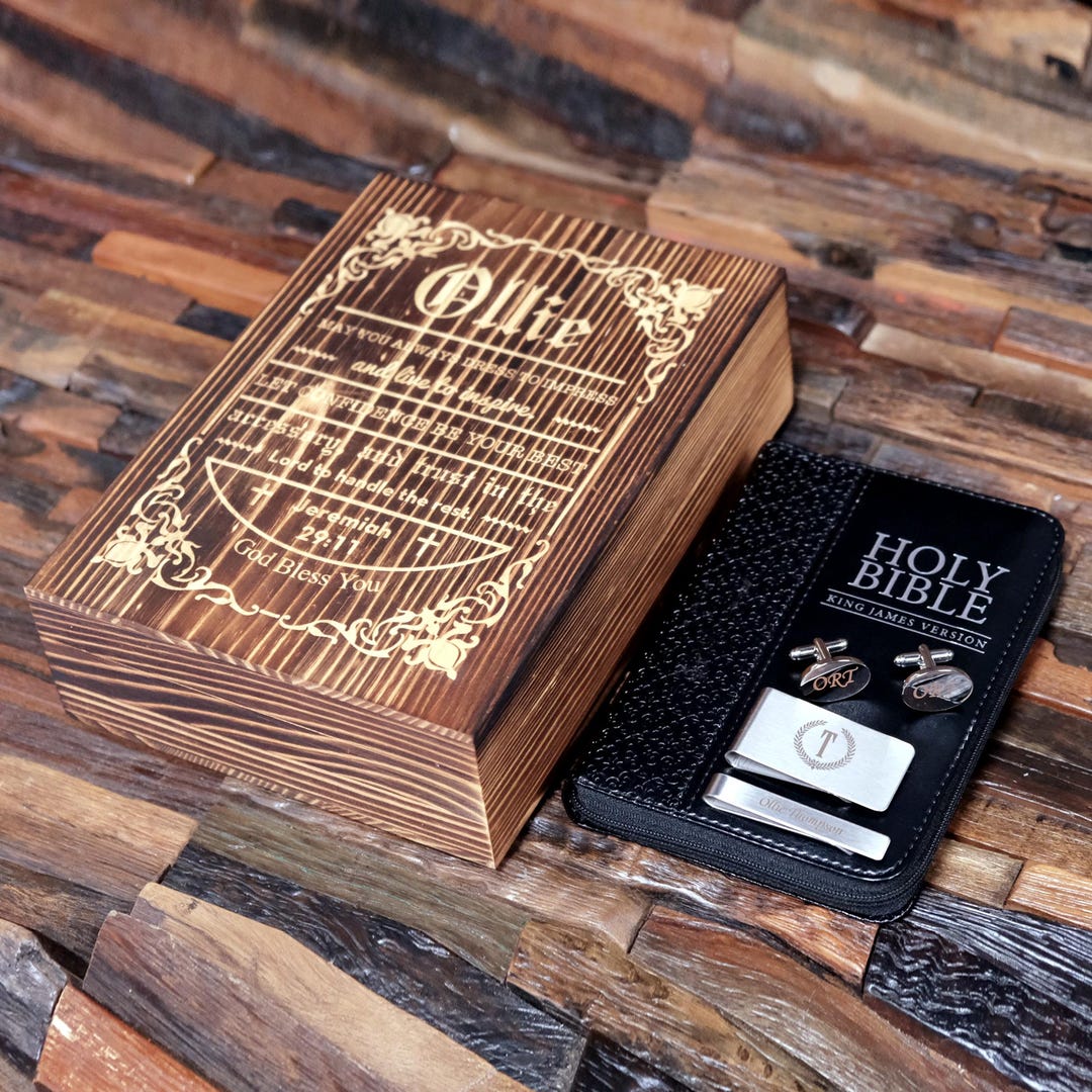 Custom Men KJV Mini Pocket Bible Christian Jewelry for Men, Christian ...