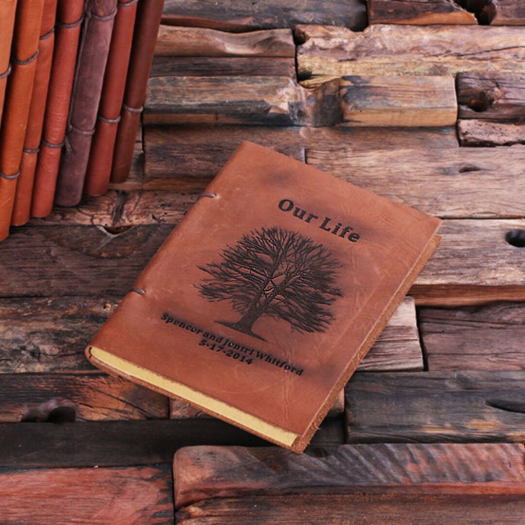 Oak Tree Personalized Monogrammed Leather Engraved Recipe - Etsy