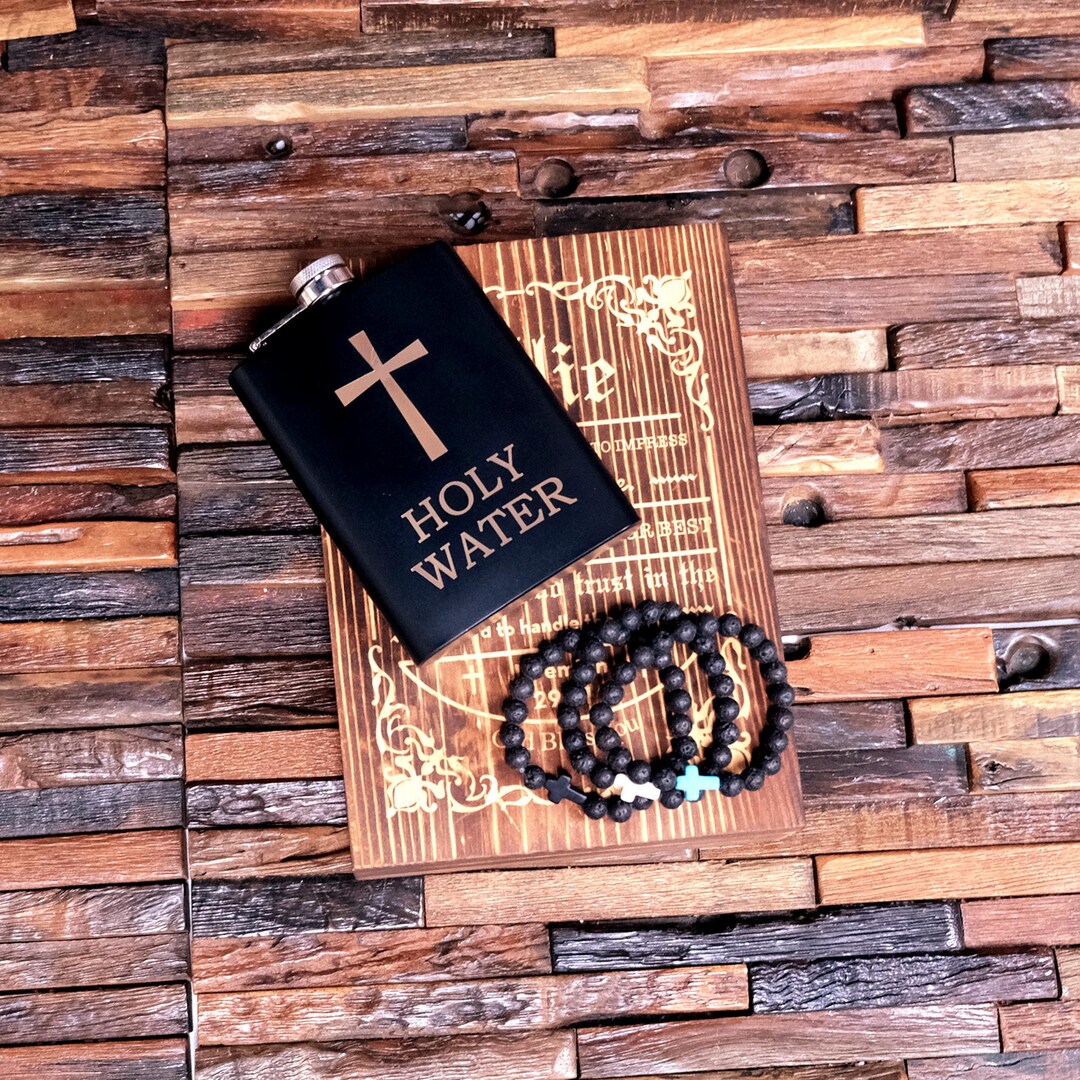 Holy Water Flask and Cross Bracelet, Christian Humor Gift, Gift for ...