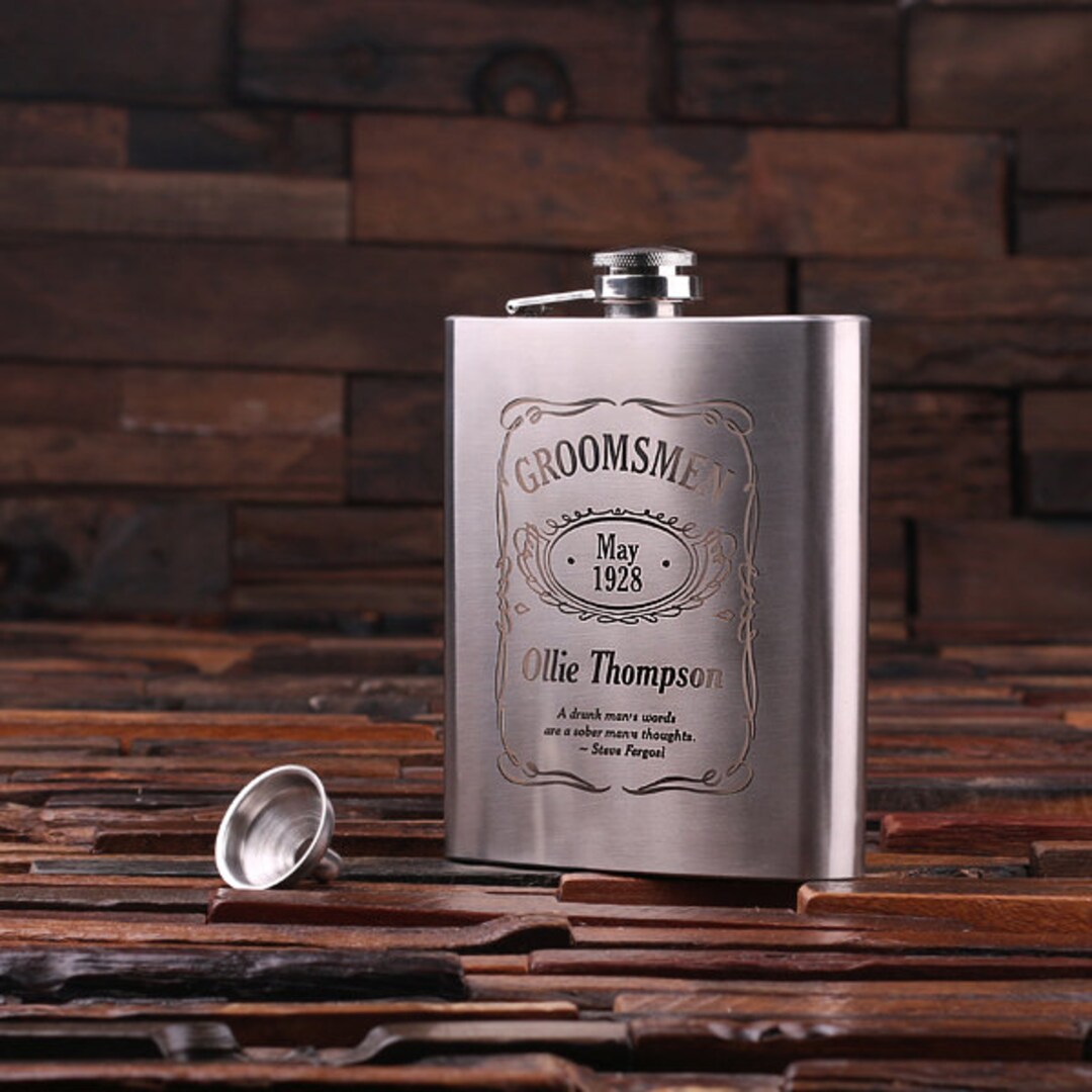 Personalized 18 Oz Stainless Steel Metal Whiskey Scotch Flask Unique ...