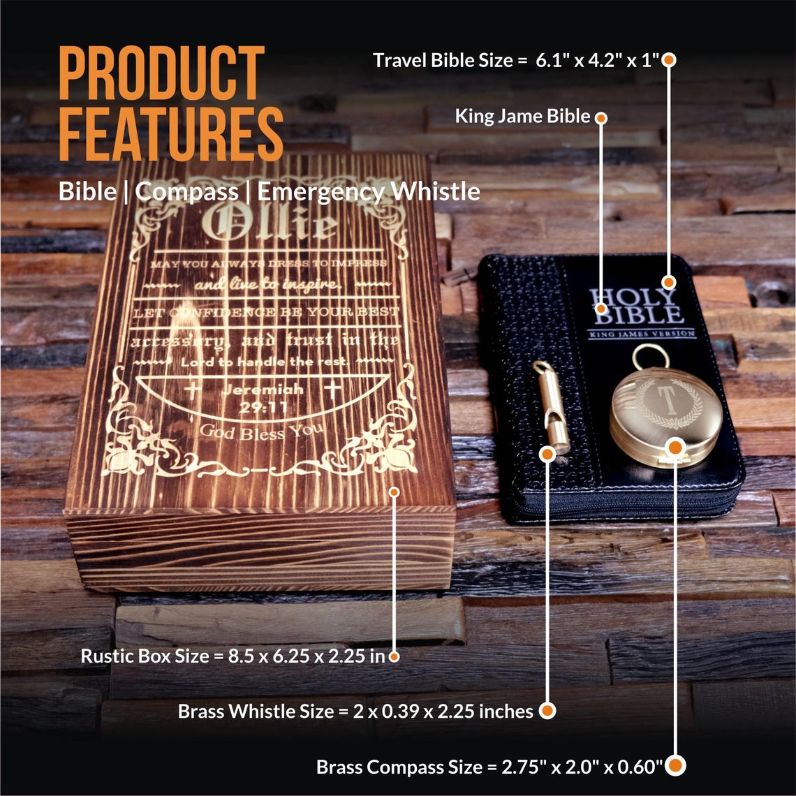 Custom Boy KJV Mini Pocket Bible With Compass and Emergency Whistle ...