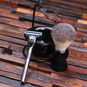 Shaving Kit, Brush and Mach 3 Razor With Wood Box - Etsy