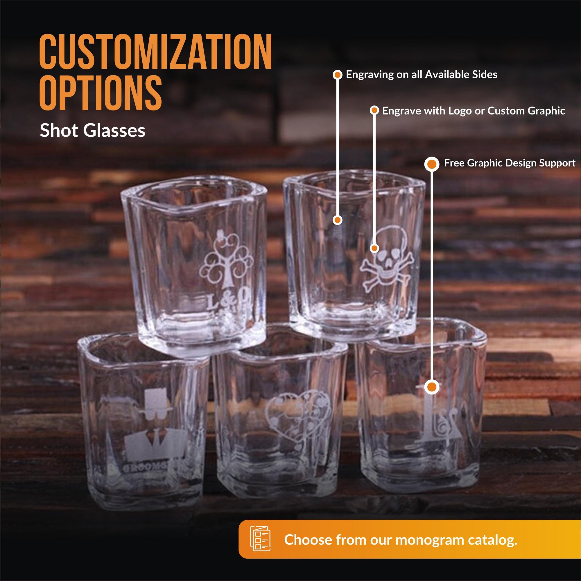 2 Oz. FREE Design Support Personalized Custom Shot Glasses (024659) - Etsy