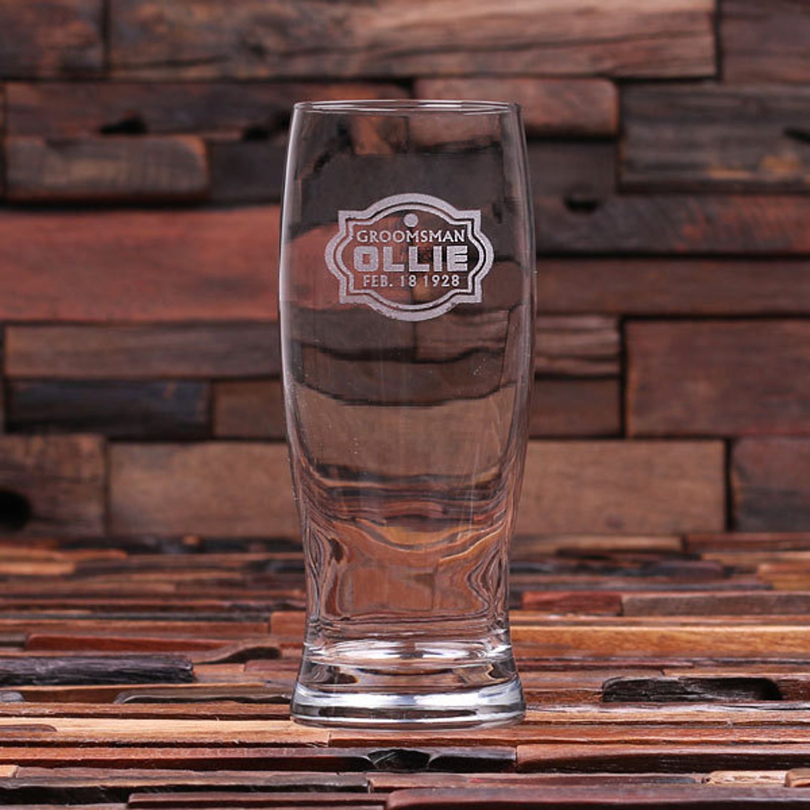 16 Oz. Pint Beer Glass With FREE Wood Bottle Opener - Etsy