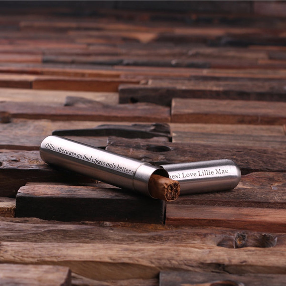 Personalized Stainless Steel Cigar Holder Case With Cutters - Etsy