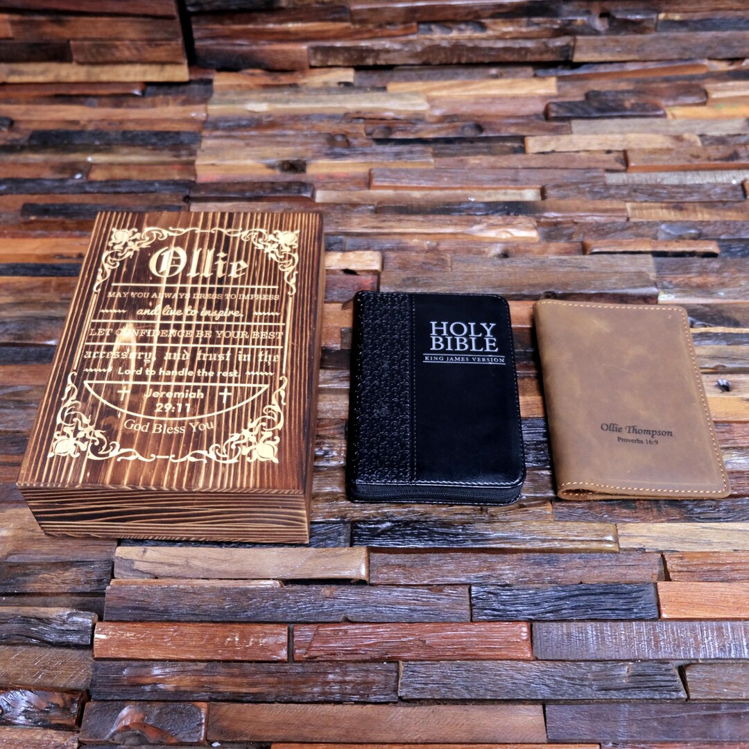 Custom KJV Mini Pocket Bible & Passport Holder, Gift for Pastor, Gift ...