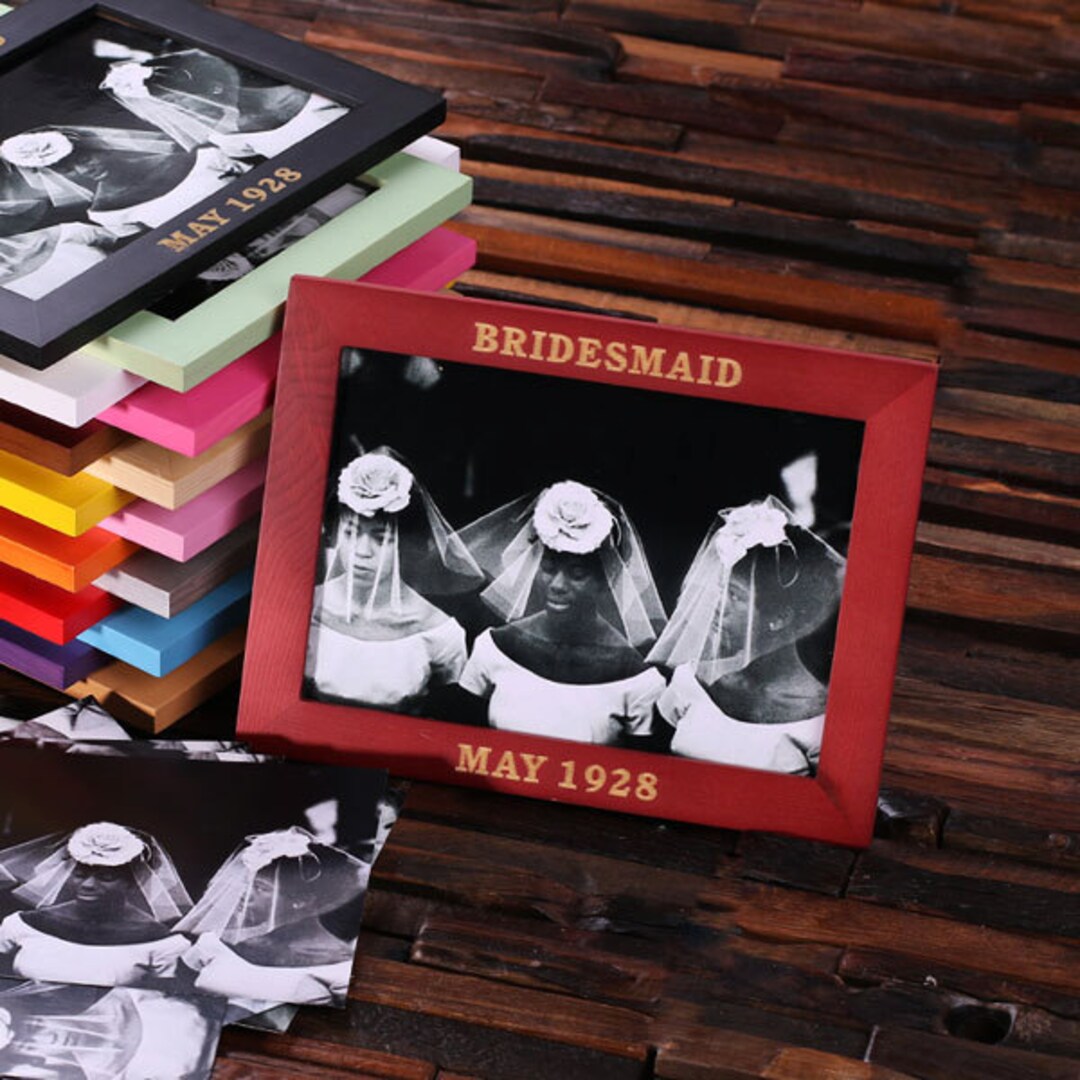 Maroon or Burgundy Personalized Wood Picture Photo Frames Engraved and ...