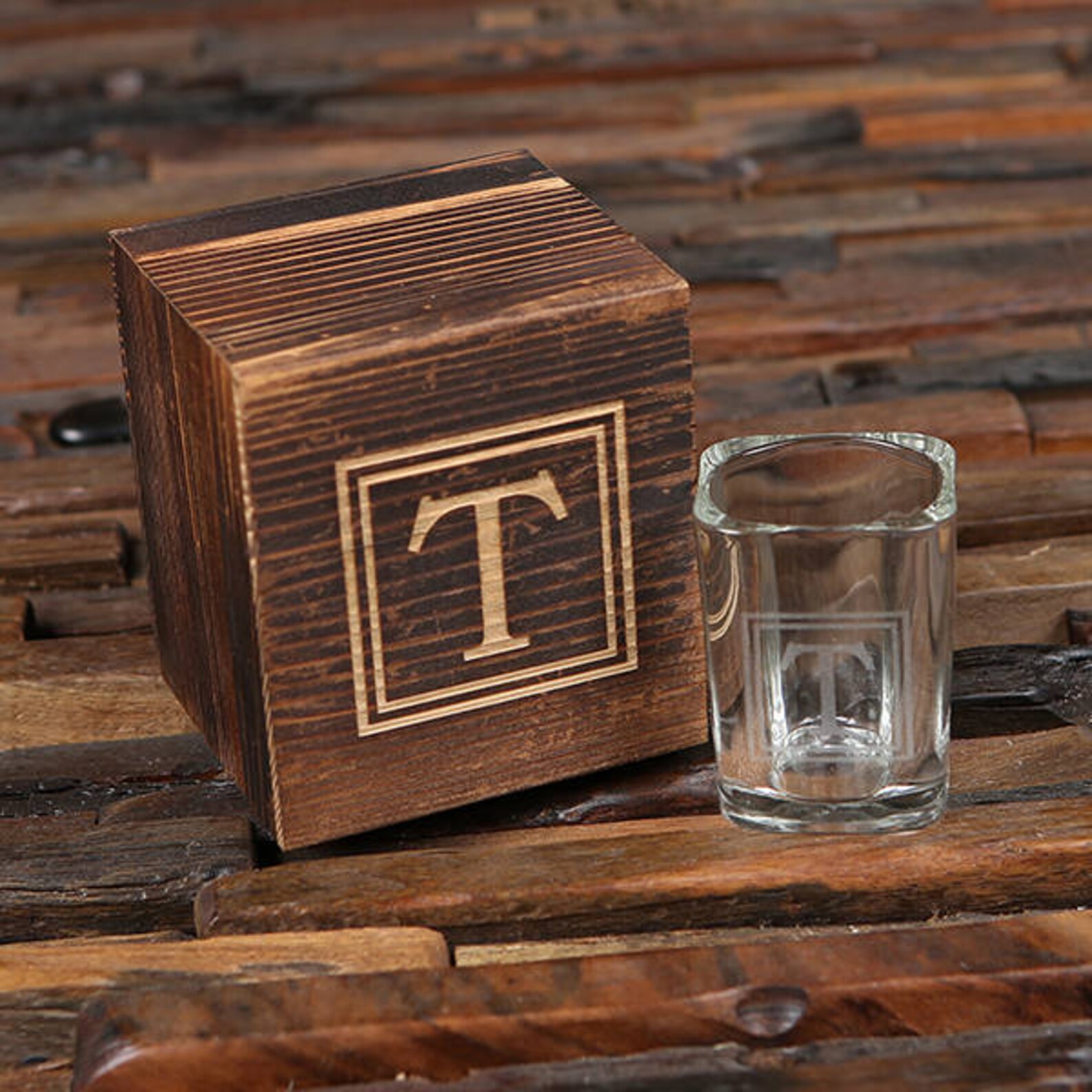 Personalized Shot Glasses With Wood Box Groomsmen Best Man | Etsy
