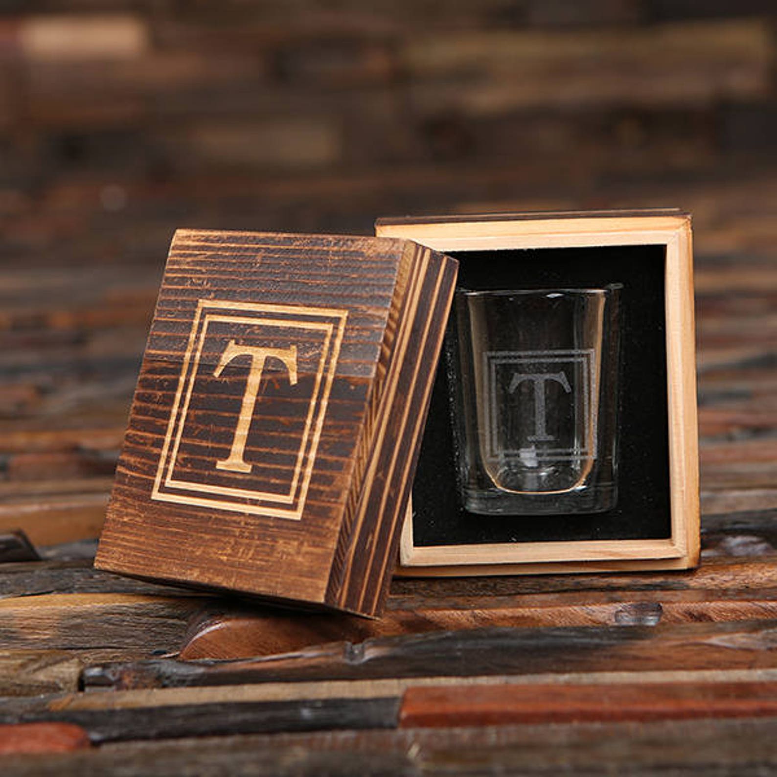 Personalized Shot Glasses With Wood Box Groomsmen Best Man | Etsy