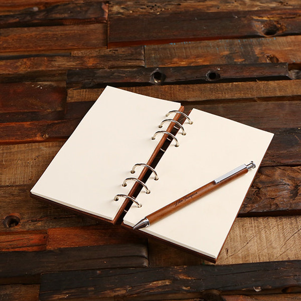 Carnet de notes personnalisé lié au bois et ensemble cadeau - Etsy France