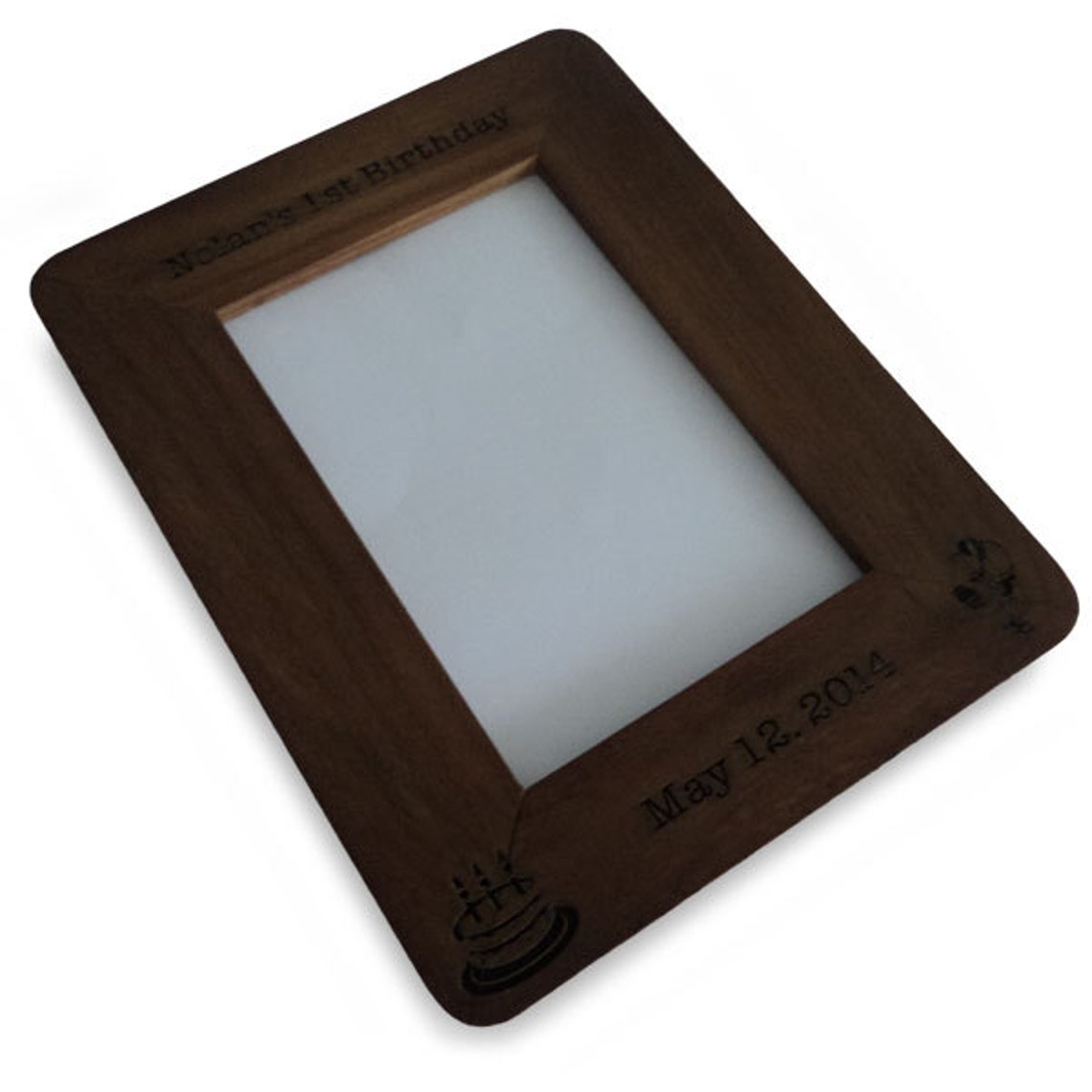 3.5x5 Personalized Wood Engraved Monogrammed Picture Frame | Etsy