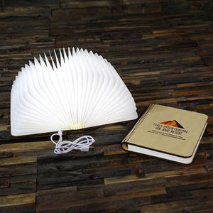 LED Book Shape Wood Desk Lamp Light Personalized - Etsy