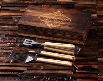 Engraved Bbq Set - Etsy