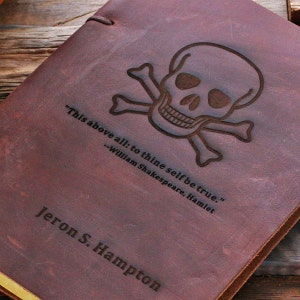 Personalized Monogrammed Engraved Notebook Leather Travel Diary ...