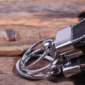 Personalized Leather Engraved Key Chain Key Ring Handsome Groomsmen ...
