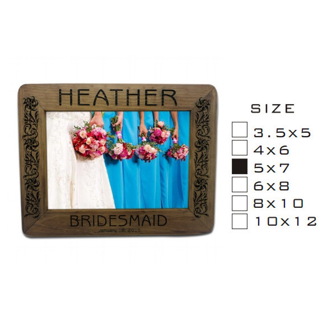 5x7 Personalized Wood Engraved Monogrammed Picture Frame - Etsy