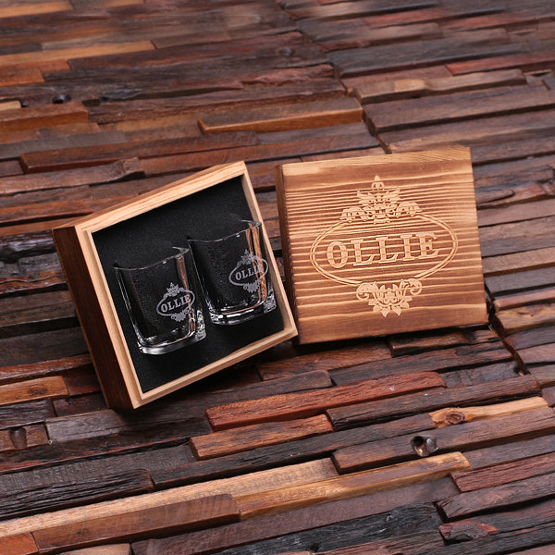 Personalized Shot Glasses With Wood Box Groomsmen Best Man - Etsy