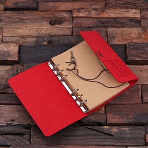Monogrammed Personalized Ruby Red Valentine Felt Engraved Notebook ...