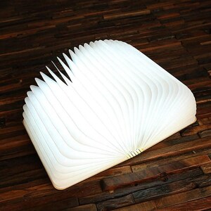 LED Book Shape Wood Desk Lamp Light Personalized - Etsy