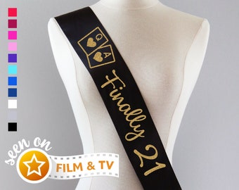 Finally Twenty One Sash, Birthday Sash, 21 and Finally Legal Sash ...