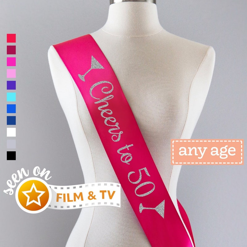 50th Birthday Sash and Crown - Etsy