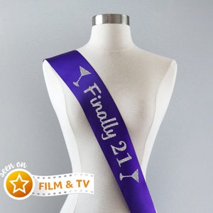 Finally 21 Sash | 21st Birthday Sash Finally Legal Birthday Party ...