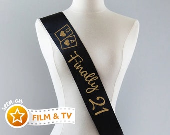 Finally 21 Sash 21st Birthday Sash Finally Legal Birthday - Etsy