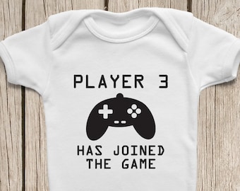 Gifts for Gamers Player 3 Has Joined the Game ONESIES ® Brand Bodysuits ...