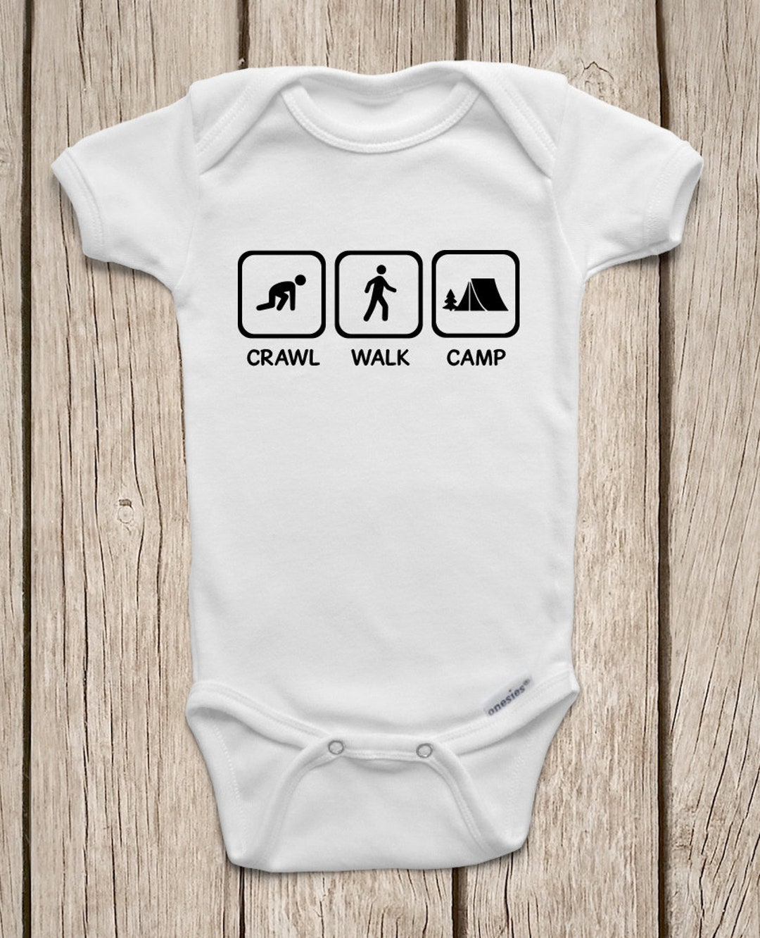 Crawl Walk Camp ONESIES ® Brand Bodysuits Baby Bodysuit or Baby T-shirt ...