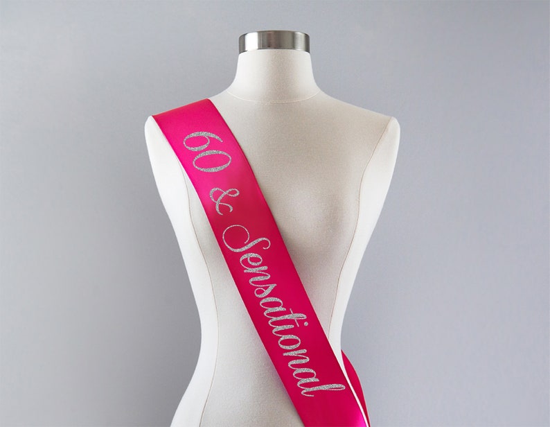 60th Birthday Sash 60th Birthday Party 60 And Sensational 60th Etsy
