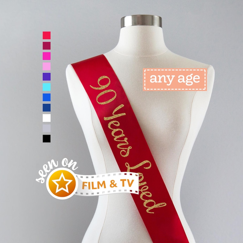 Custom Birthday Sash 90th - Etsy