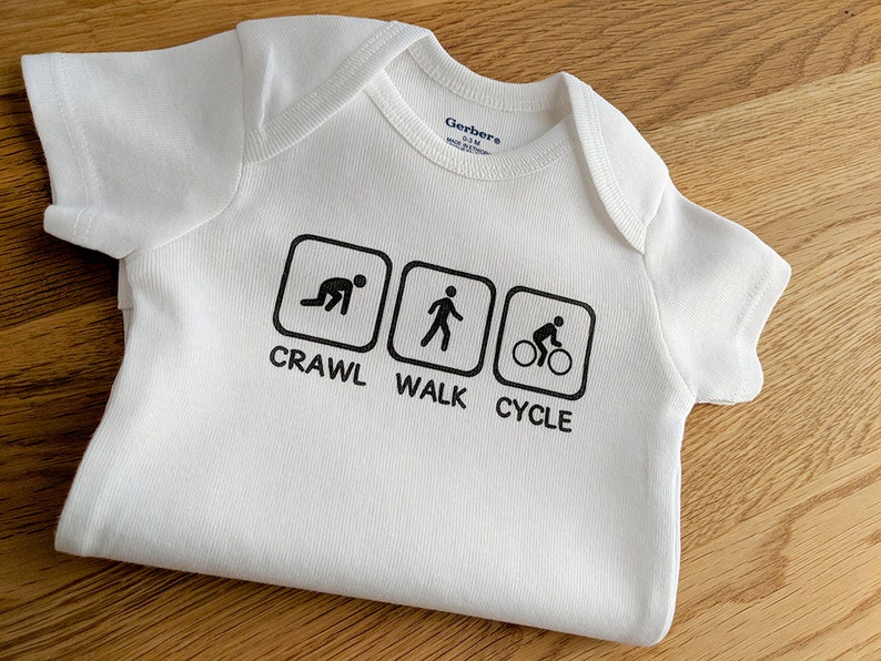 Crawl Walk Cycle Cycling ONESIES ® Brand Bodysuits Baby Bodysuit ...