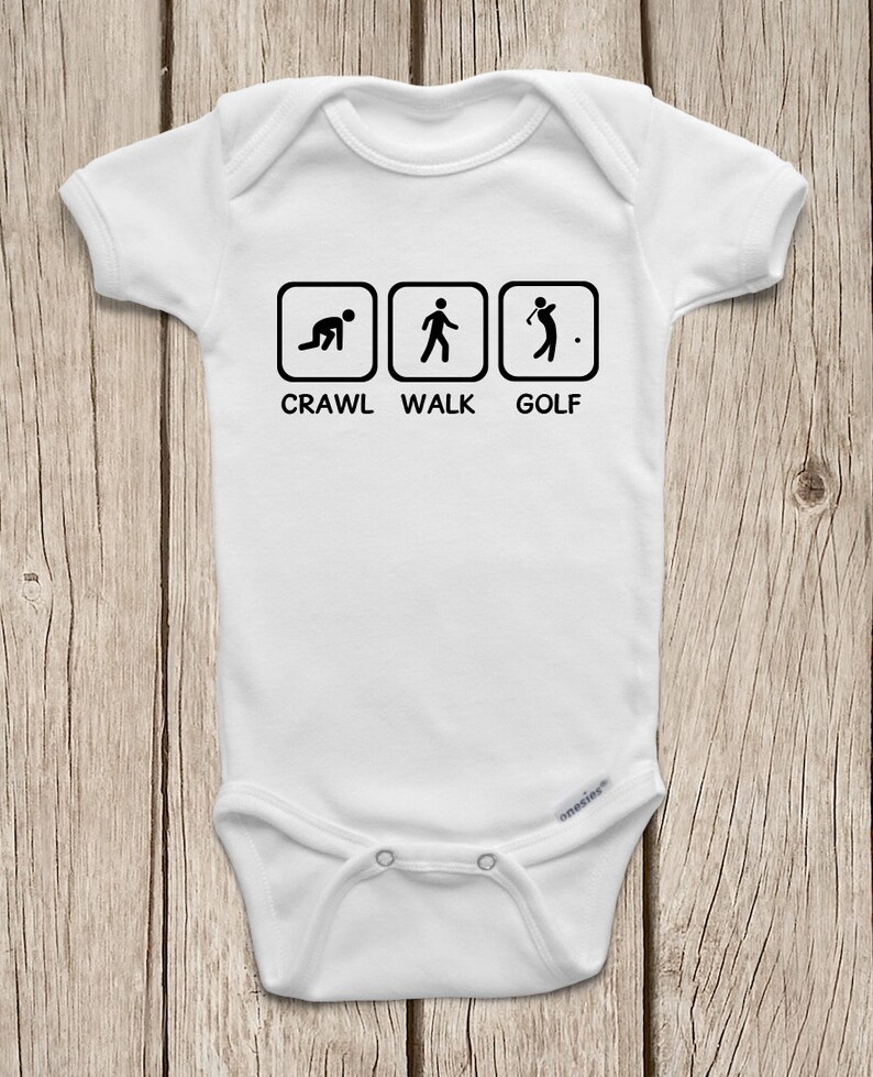 Crawl Walk Golf ONESIES ® Brand Bodysuits Golfer Gift, Golf Fan Baby T ...