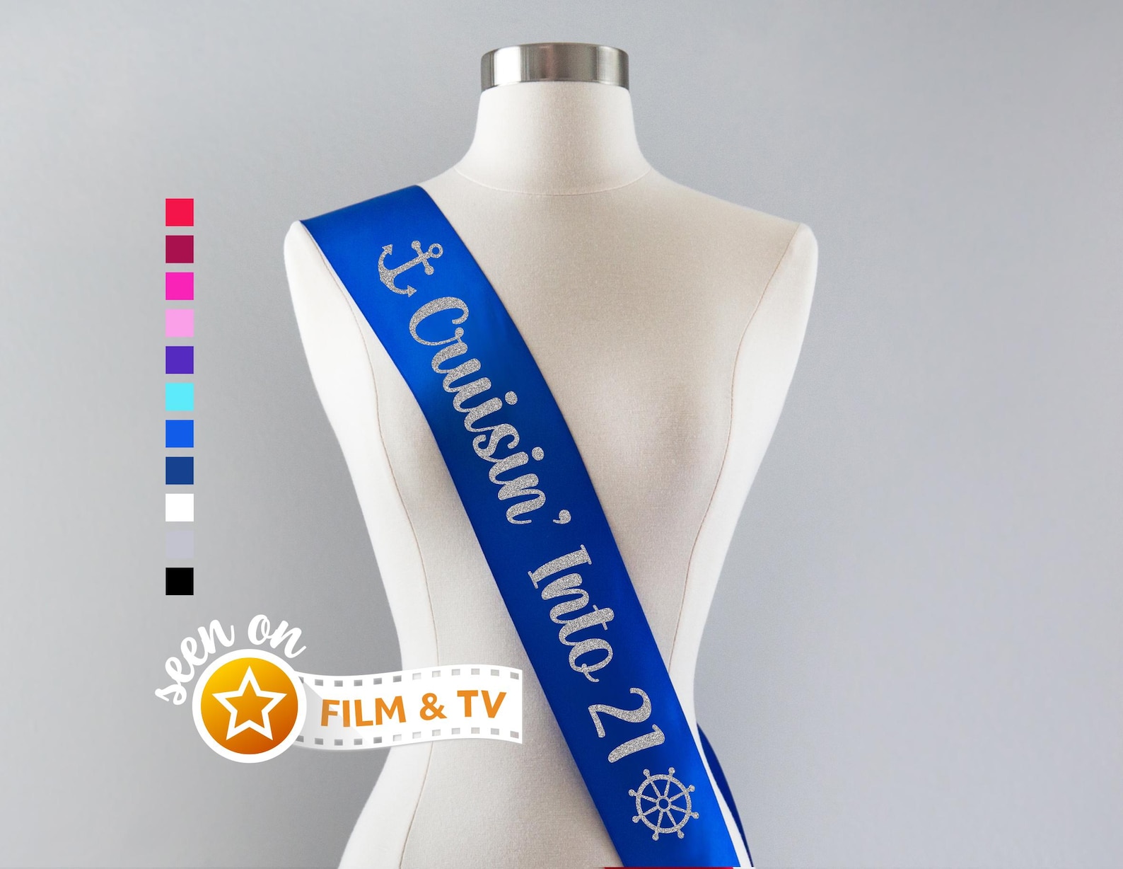 Cruisin' Into 21 Sash | 21st Birthday Cruise Sash, Cruise Party, Cruise ...