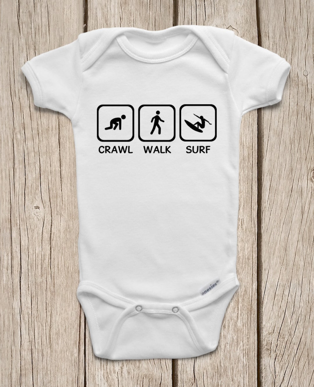 Crawl Walk Surf ONESIES ® Brand Bodysuits Baby Bodysuit or Baby T-shirt ...