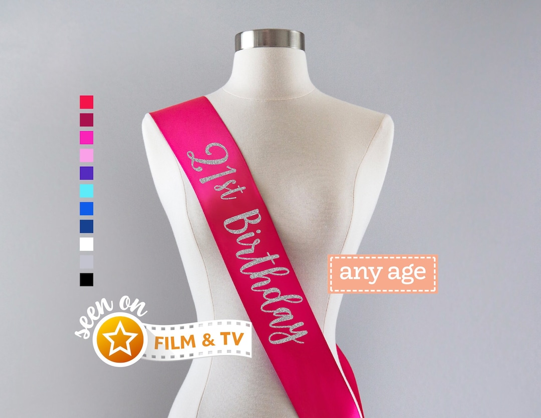 21st Birthday Sash | Birthday Party Sash Custom Party Sash Personalized ...