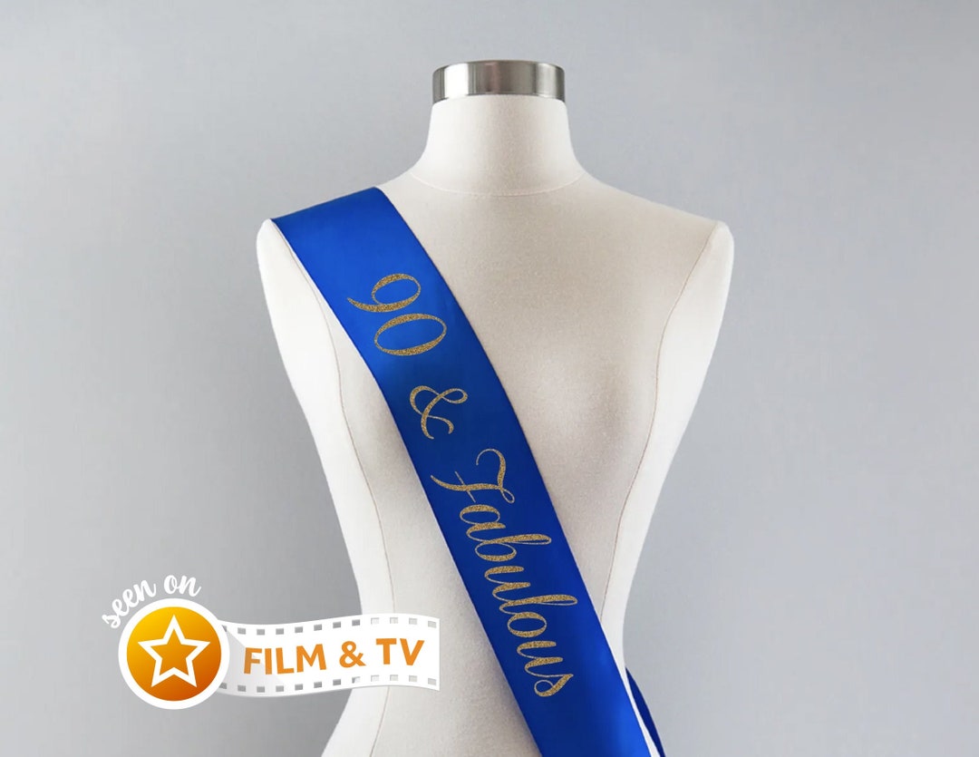 90 & Fabulous Sash | 90th Birthday Sash 90th Birthday Party 90th ...