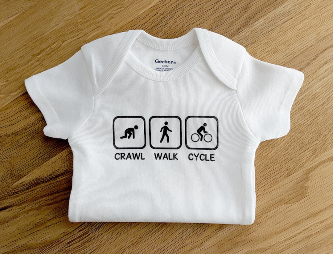 Crawl Walk Cycle Cycling ONESIES ® Brand Bodysuits Baby Bodysuit ...