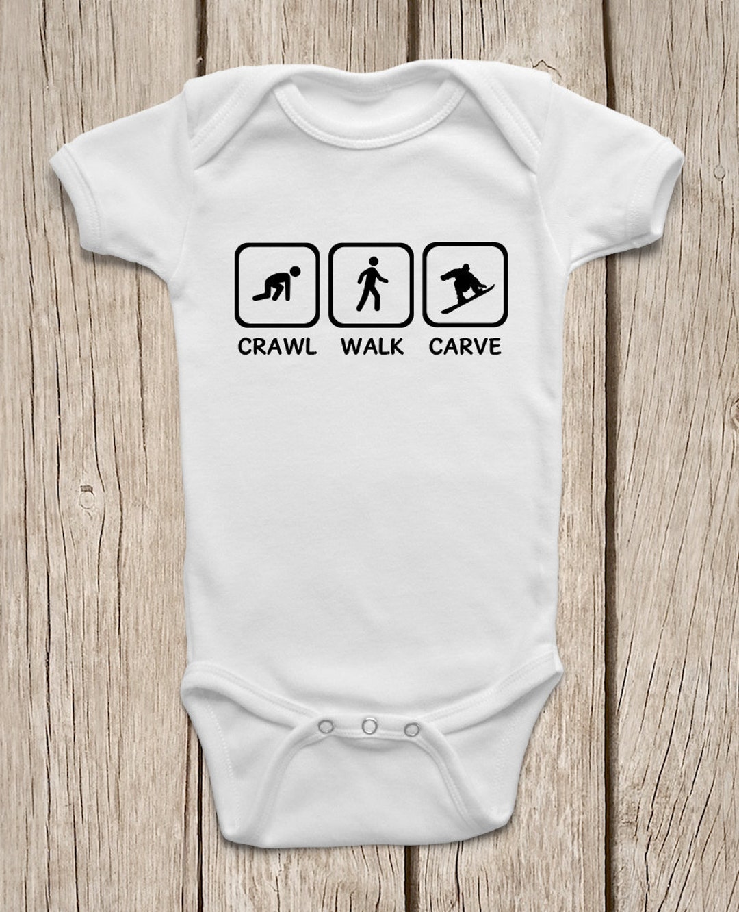 Crawl Walk Carve Snowboarding ONESIES ® Brand Bodysuits Baby Bodysuit ...