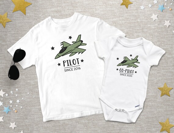 Pilot and Co-pilot Fighter Jet Set ONESIES ® Baby Bodysuit or - Etsy