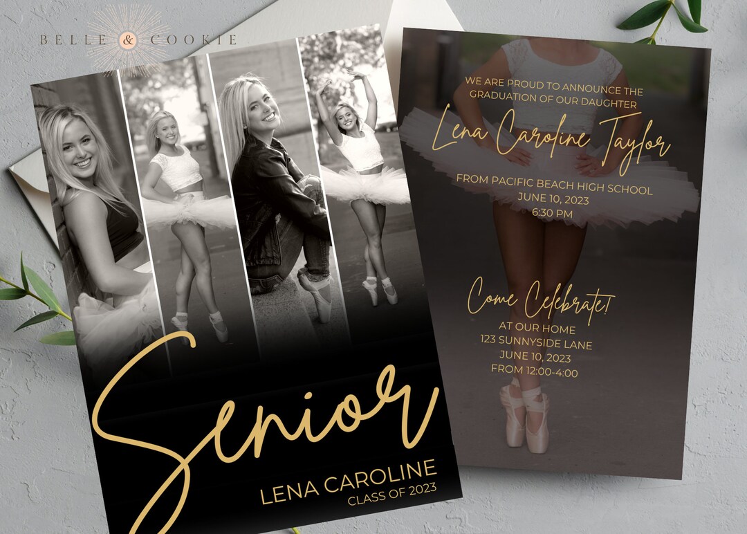 Senior Graduation Invitation Template, Grad Card, High School Senior ...