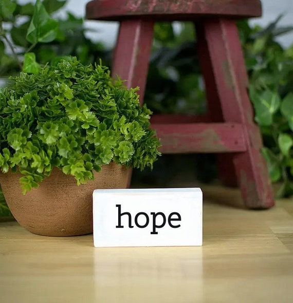 Hope Sign Mini Farmhouse Sign Country Sign Shelf Sign | Etsy