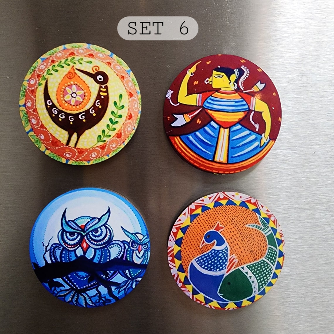 BOGO!!! Madhubani Art Fridge Magnet | Indian Folk Art Magnet | South ...