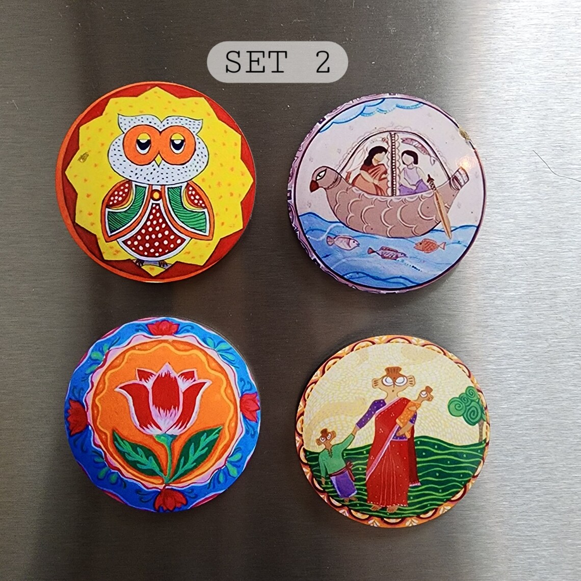 BOGO!!! Madhubani Art Fridge Magnet | Indian Folk Art Magnet | South ...